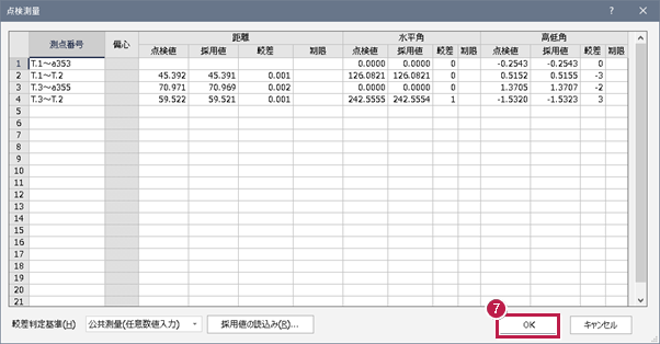基準点測量で点検測量の結果も精度管理表に記入するにはどうしたらよいですか